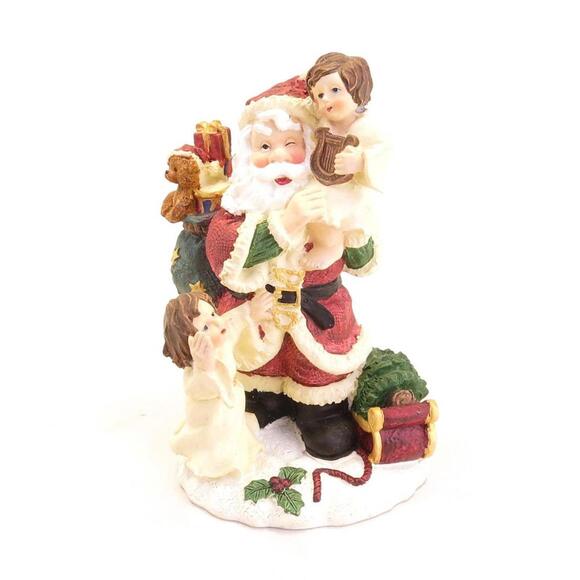 Other | Vintage Santa Claus Figure With Angels Hand Painted 48 Retro ...